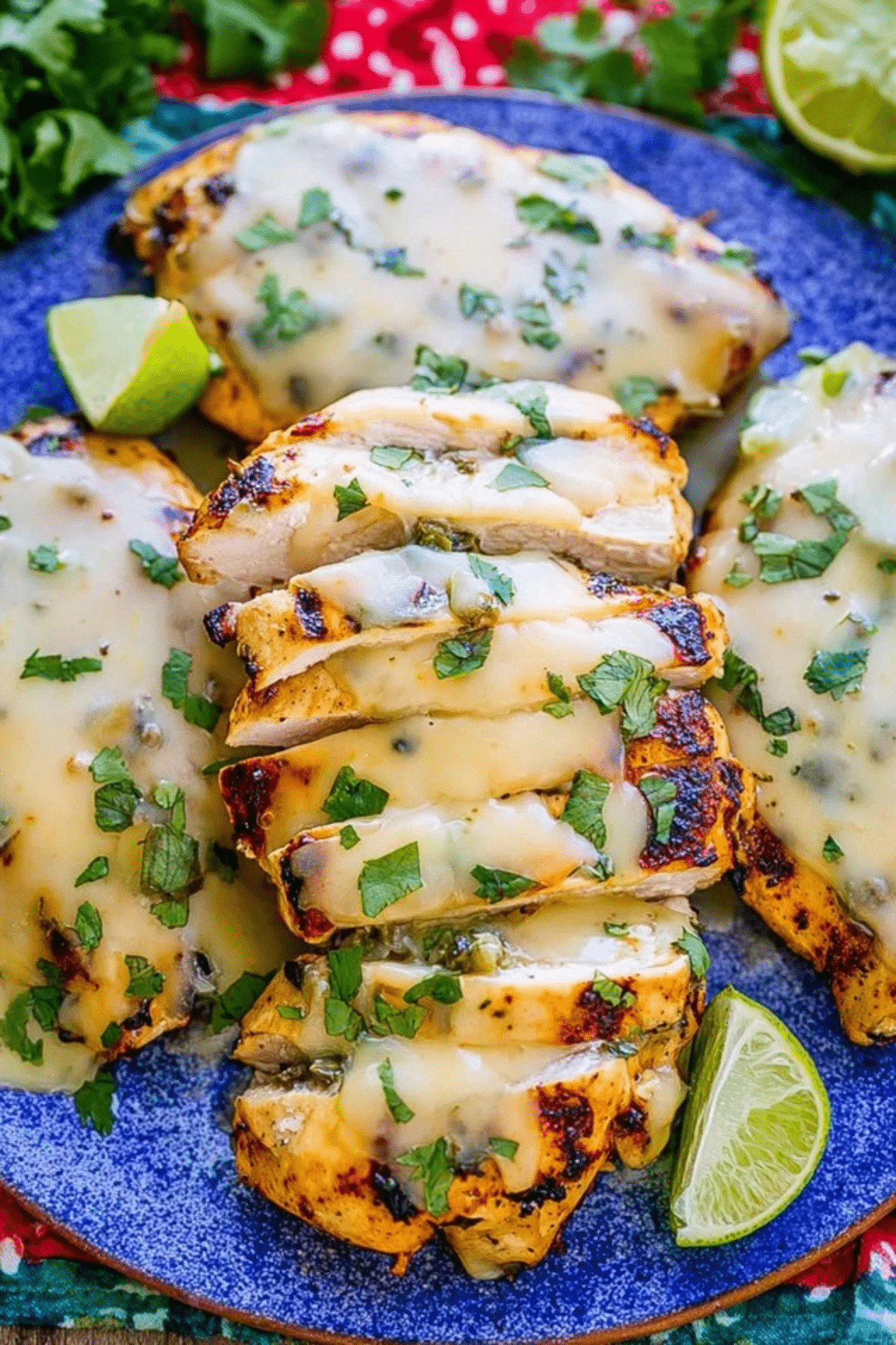 Grilled Salsa Verde Pepper Jack Chicken - Mucha Munch