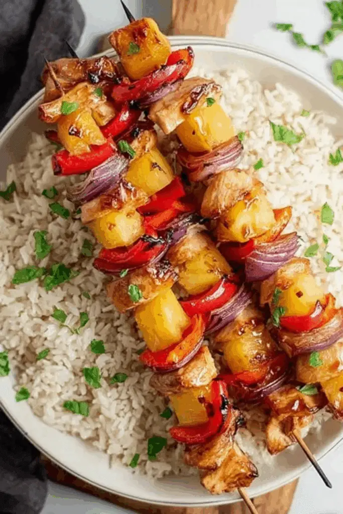 the best Hawaiian Chicken Kabobs Recipe - Mucha Munch