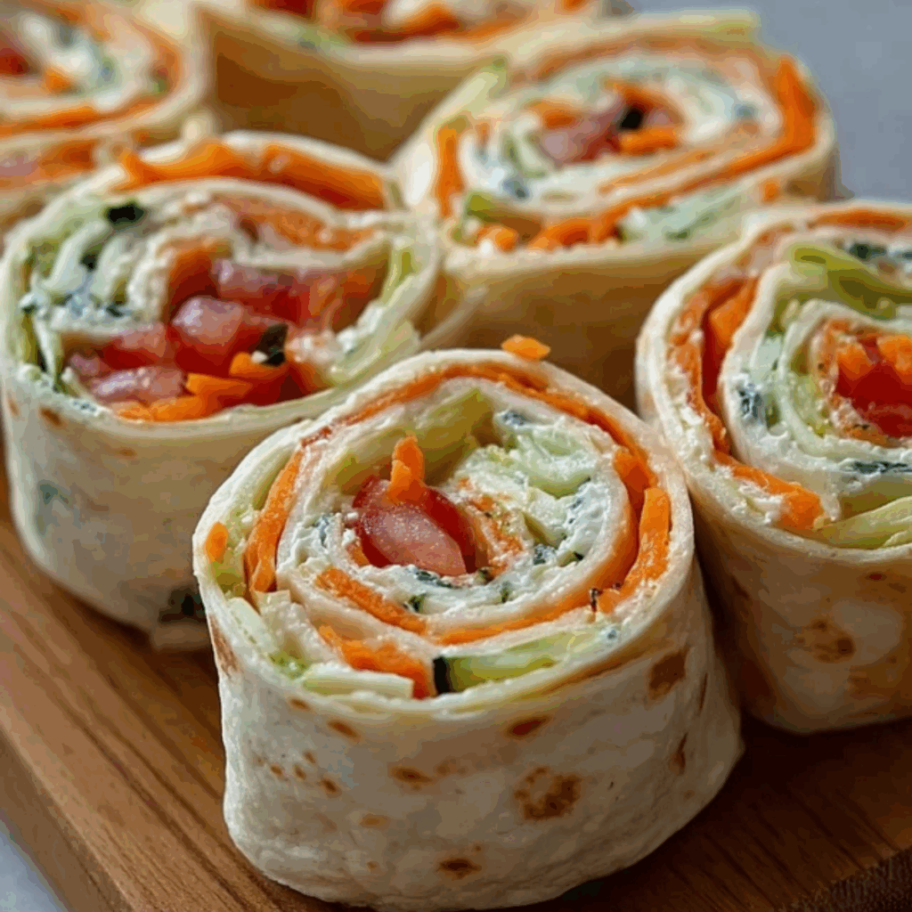 Fresh Vegetable Tortilla Roll Ups - Mucha Munch