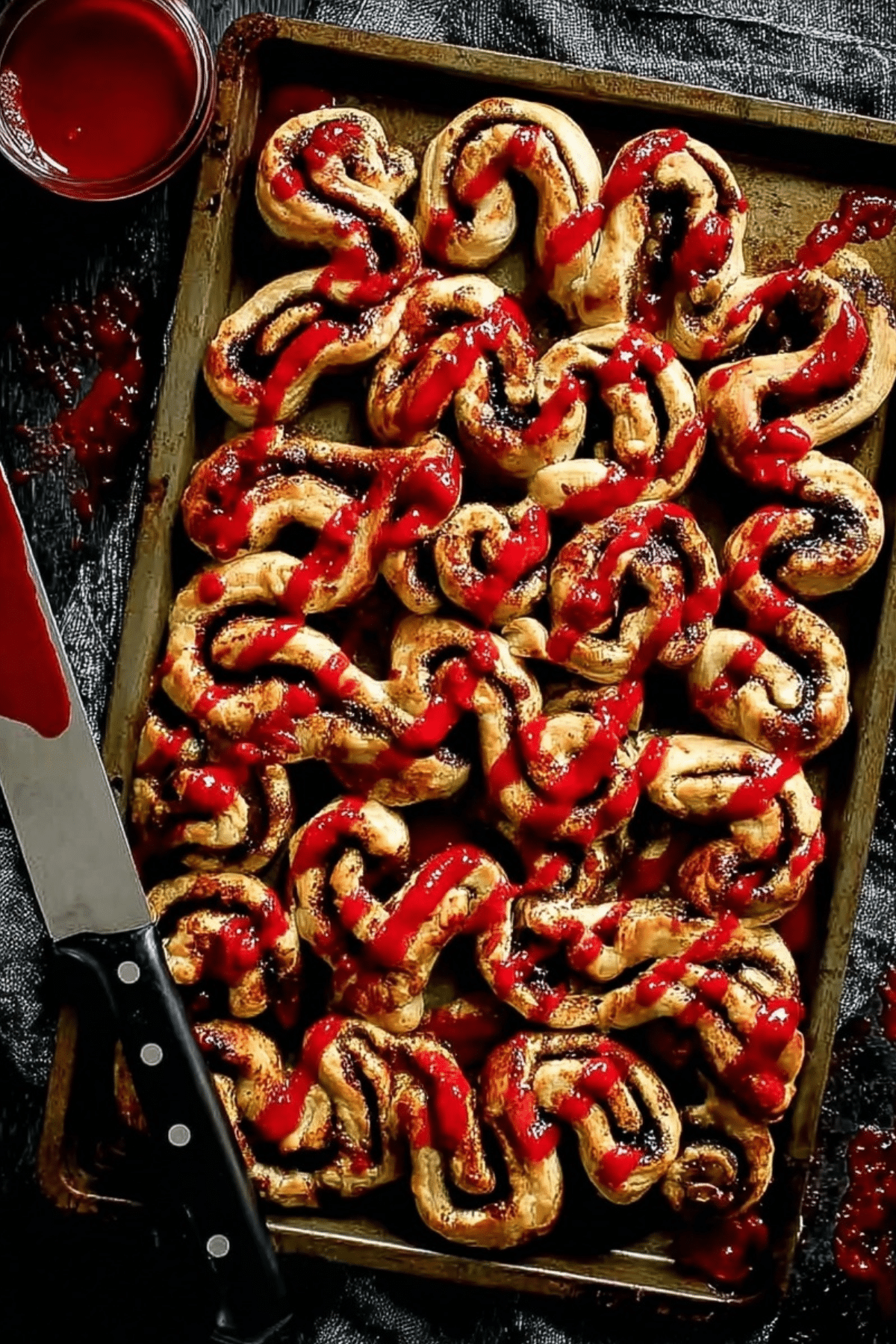 Bloody Guts Cinnamon Rolls – Easy Halloween Treat - Mucha Munch