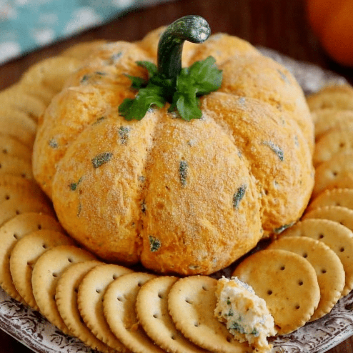 Pumpkin-Shaped Cheeseball: Easy Fall Favorite Recipe - Mucha Munch