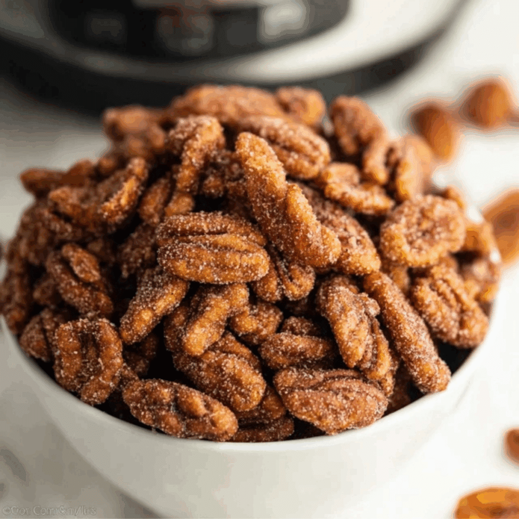Slow Cooker Candied Pecans - Mucha Munch