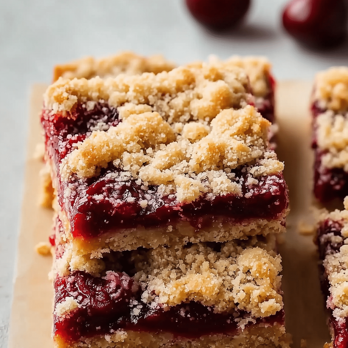 Cherry Crumble Bars - Easy , Delicious Dessert Recipe - Mucha Munch