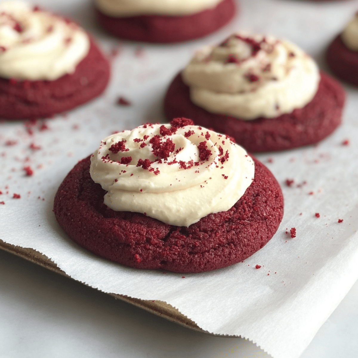 Crumbl Copycat Red Velvet Cookies – Perfectly Easy & Frosted - Mucha Munch