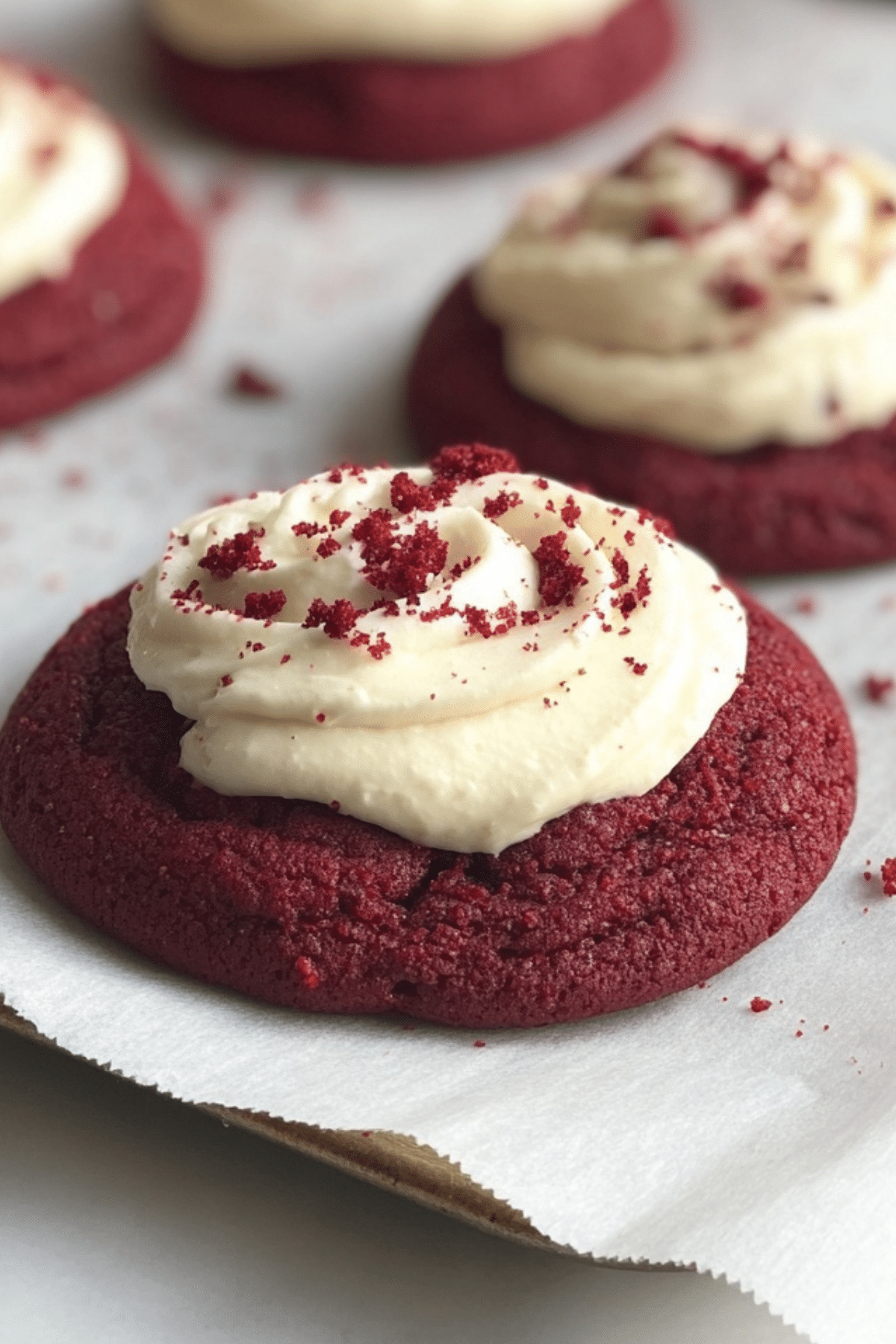 Crumbl Copycat Red Velvet Cookies – Perfectly Easy & Frosted - Mucha Munch