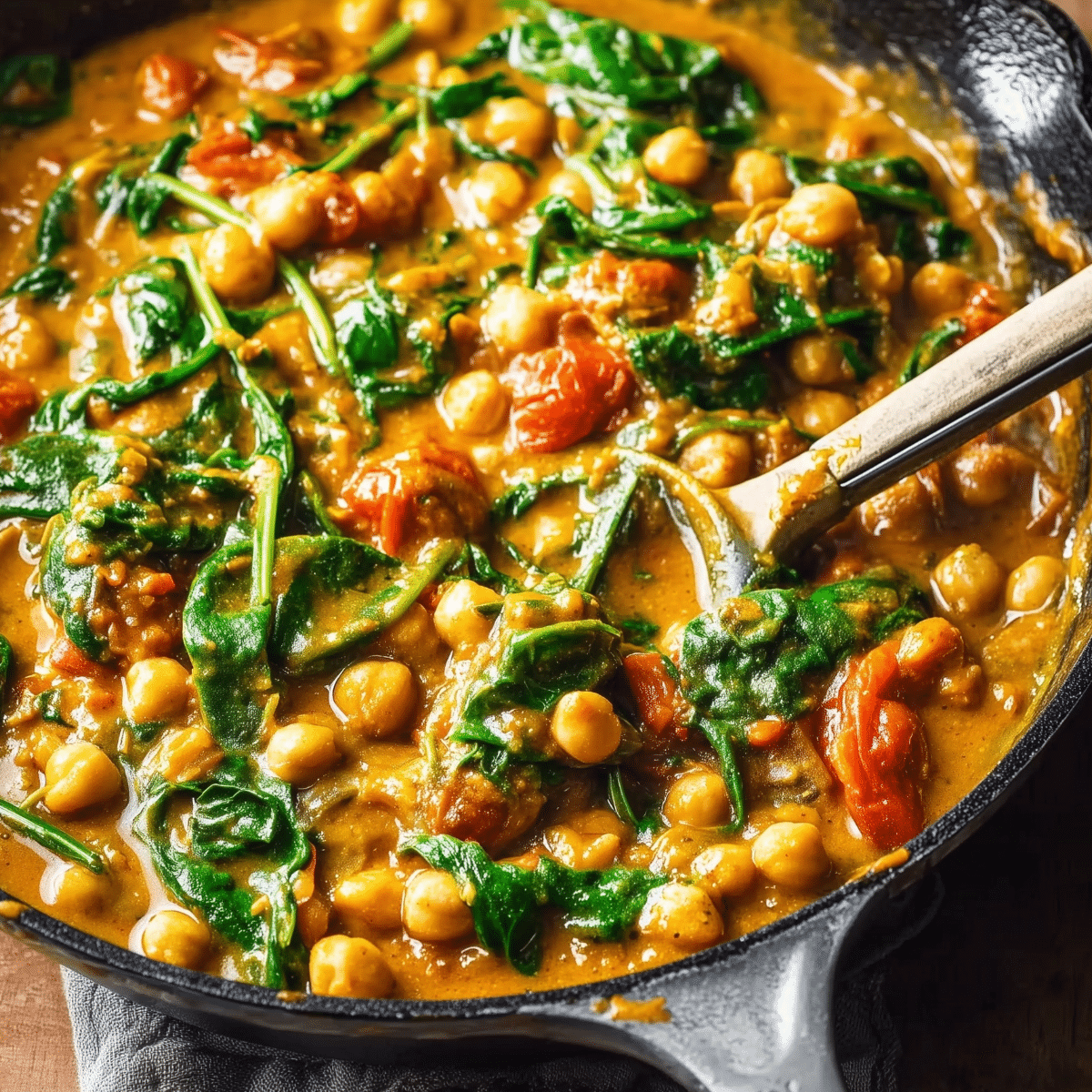Chickpea and Spinach Curry – Quick & Easy Vegan Recipe - Mucha Munch