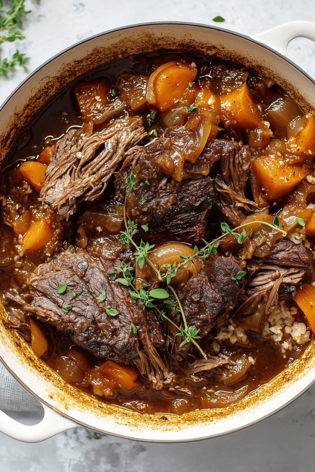 best Cider Braised Pot Roast with Caramelized Onions and Cauliflower ...