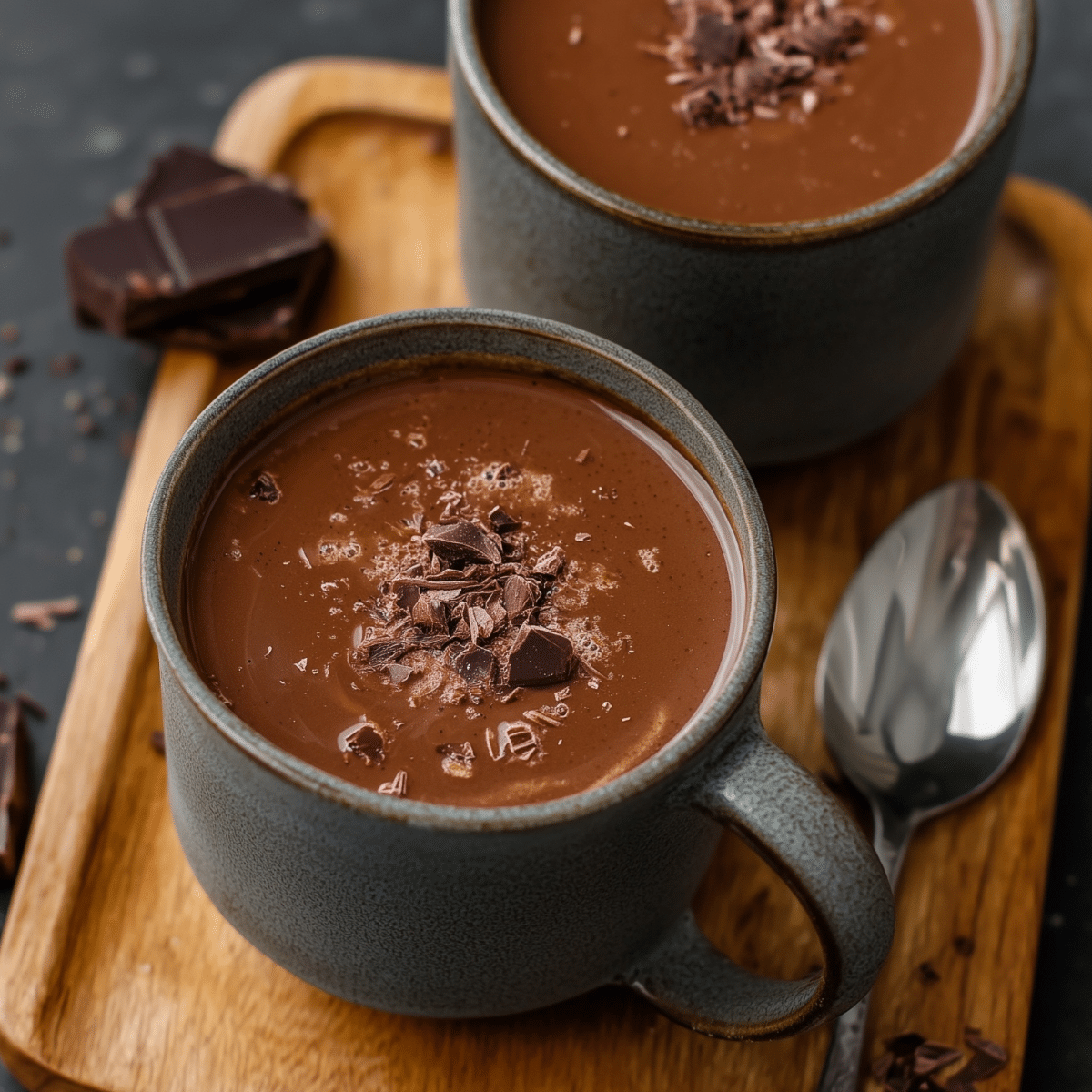 Vegan Dark Hot Chocolate Recipe - Smooth & Delicious - Mucha Munch