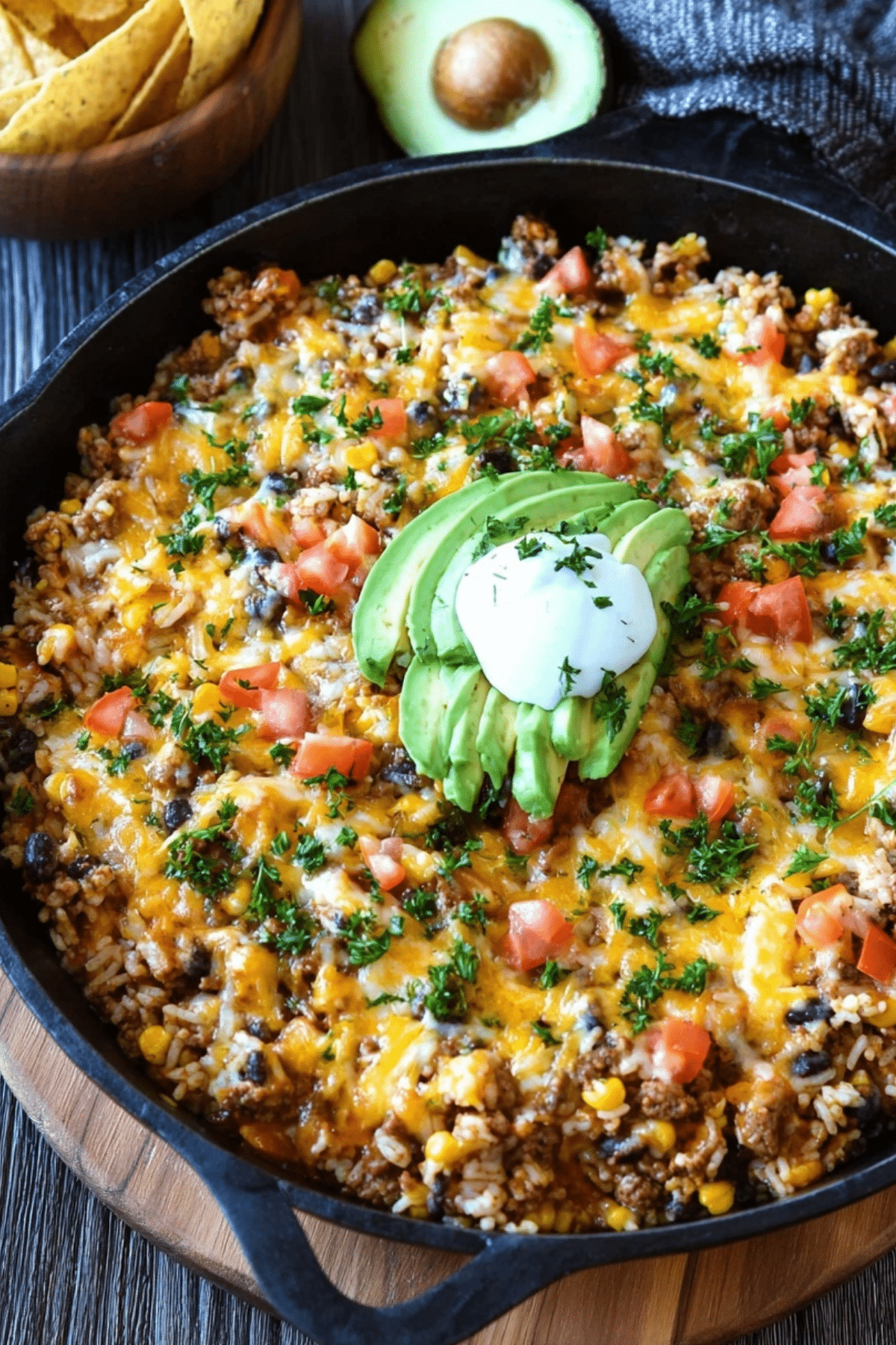 Cheesy Taco Rice Skillet – Easy & Delicious - Mucha Munch
