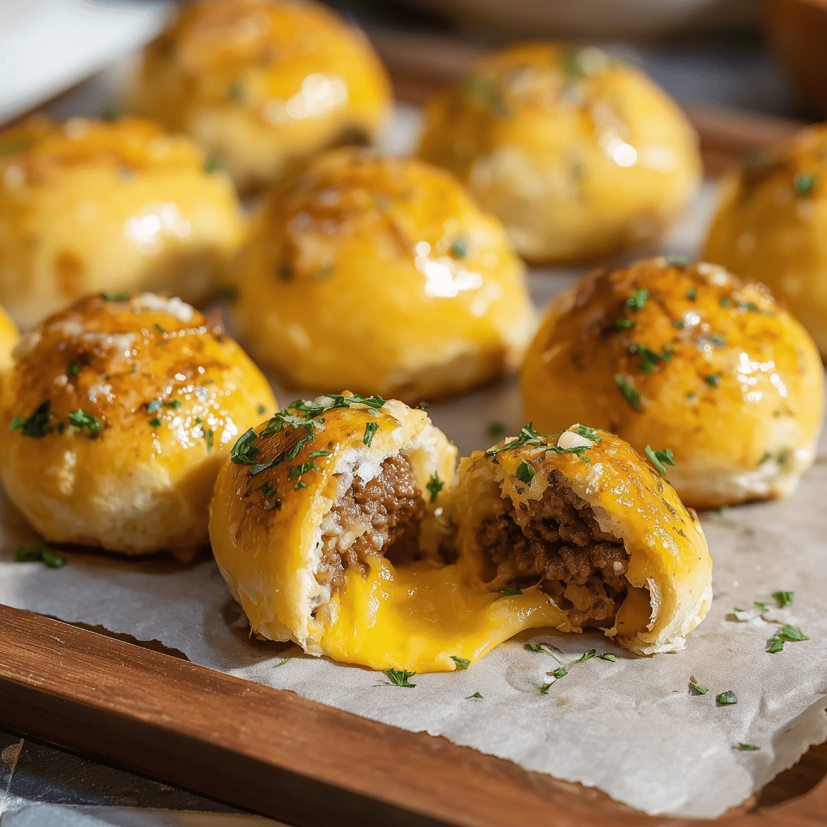 Garlic Parmesan Cheeseburger Bombs – Quick & Tasty - Mucha Munch
