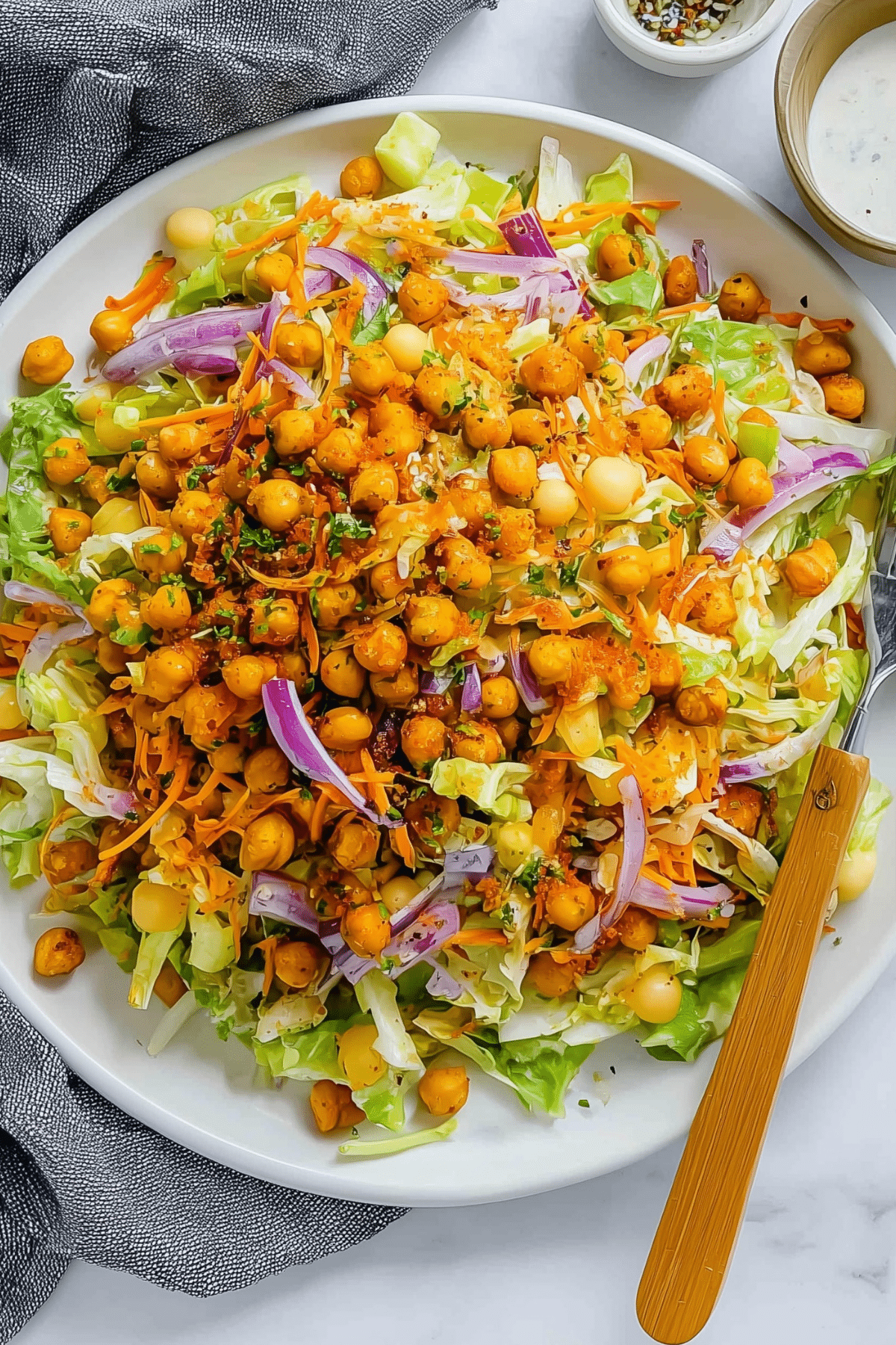 Roasted Chickpea Crunch Salad: Easy & Healthy Recipe - Mucha Munch